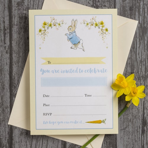 PETER RABBIT INVITATIONS Beatrix Potter Party Invites - Etsy UK