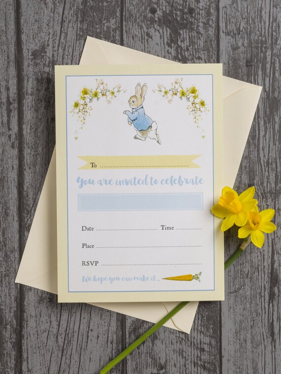 PETER RABBIT INVITATIONS Beatrix Potter Party Invites - Etsy UK