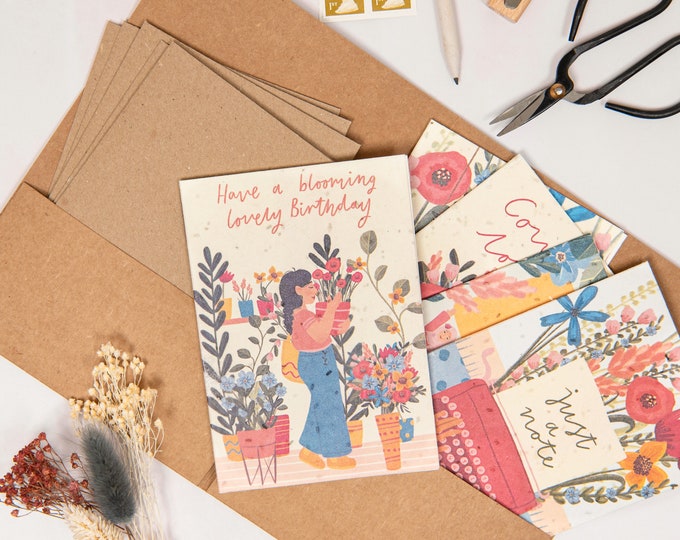Wildflower Seeded Greeting Cards, Birthday Wildflowers Card, Plantable ...