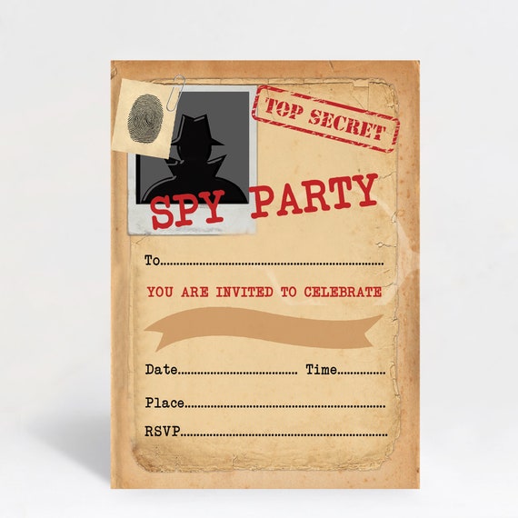 INVITACIONES DE CUMPLEAÑOS DE SPY MISSION Secret Spy Party - Etsy México