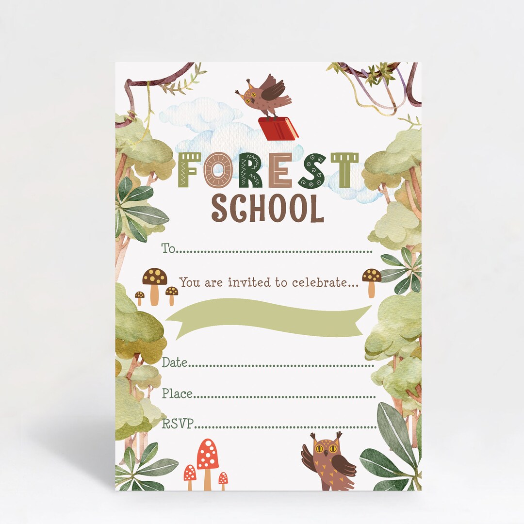 FOREST SCHOOL INVITATIONS Forest School Party Invites Kids - Etsy UK