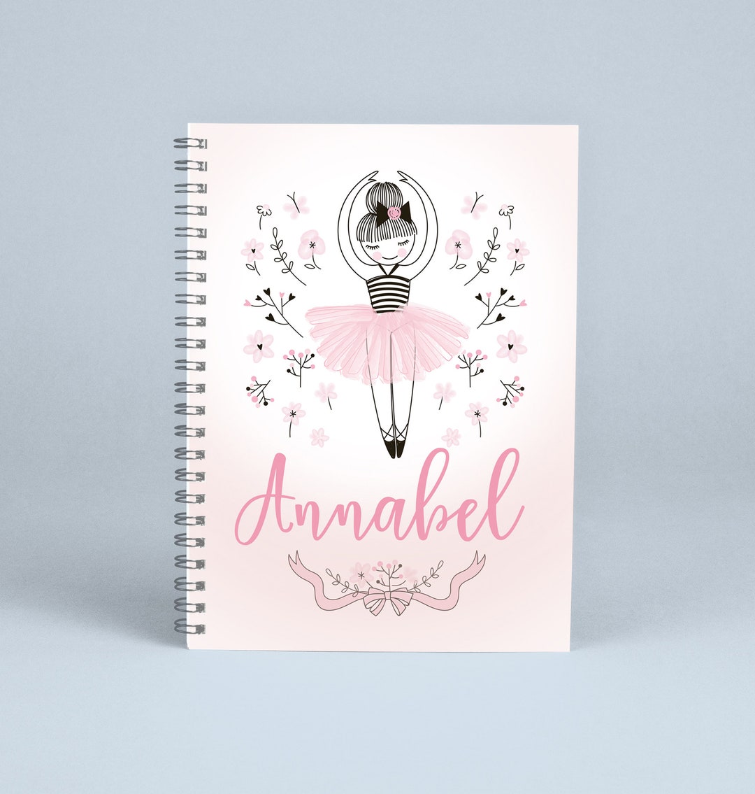 Ballerina Ballet Dancing Notebook Personalised Note Book Pad, A5 Girls ...