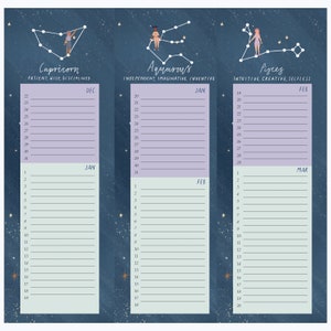 Star Sign Perpetual Calendar, Birthdays, Anniversaries, Special ...