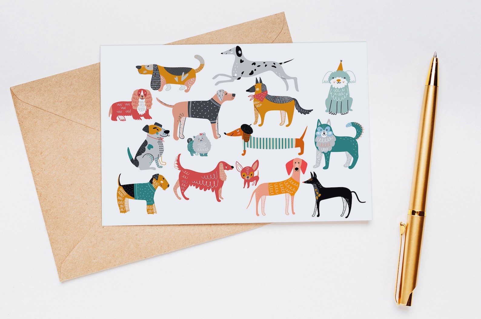Pack of 10 Dog Themed Note Cards Notecards Notelets Thank You Any ...
