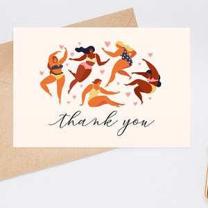 Pack of 10 Body Positivity Themed Thank You / Note Cards With Envelopes ...