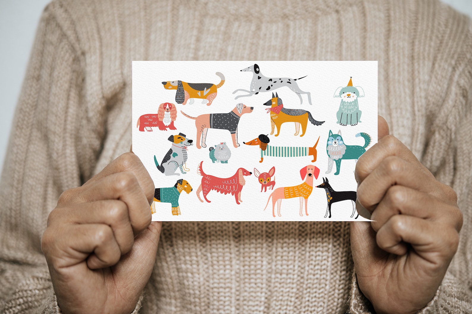 Pack of 10 Dog Themed Note Cards Notecards Notelets Thank You Any ...