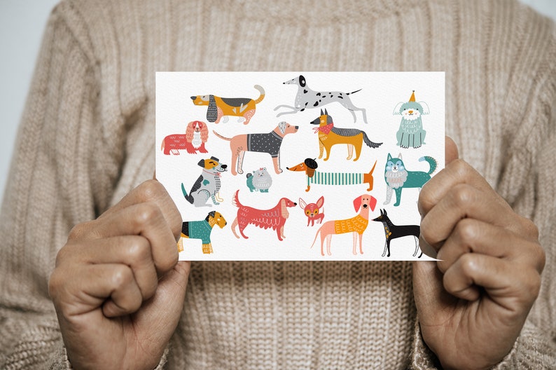 Pack of 10 Dog Themed Note Cards Notecards Notelets Thank You - Etsy