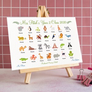 Class Print, Pupil Print, Wild Animals School Leavers Class of 2023 A5 ...