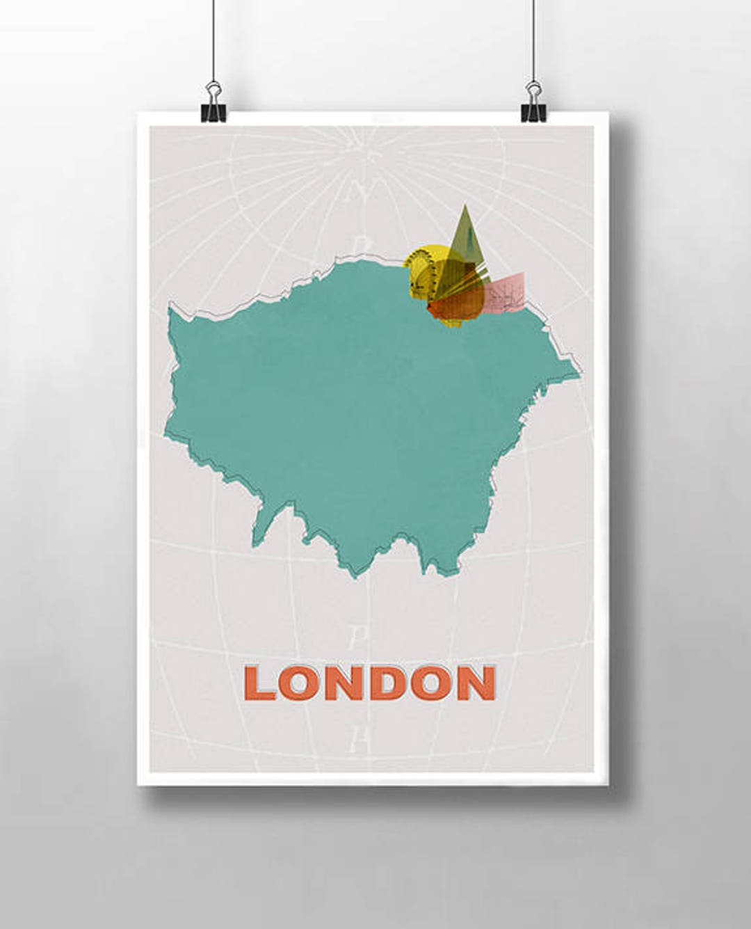 London Print, City Prints, London City Map, Mid Century Modern ...