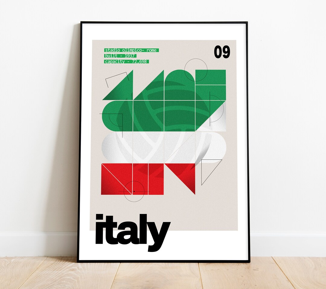 Italy Football Poster for Kids Bedroom, Kids Wall Art, Games Room ...