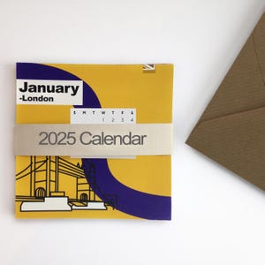 2025 Calendar and Wooden Desk Block, Oak Block Stand, Travel Gift, City ...