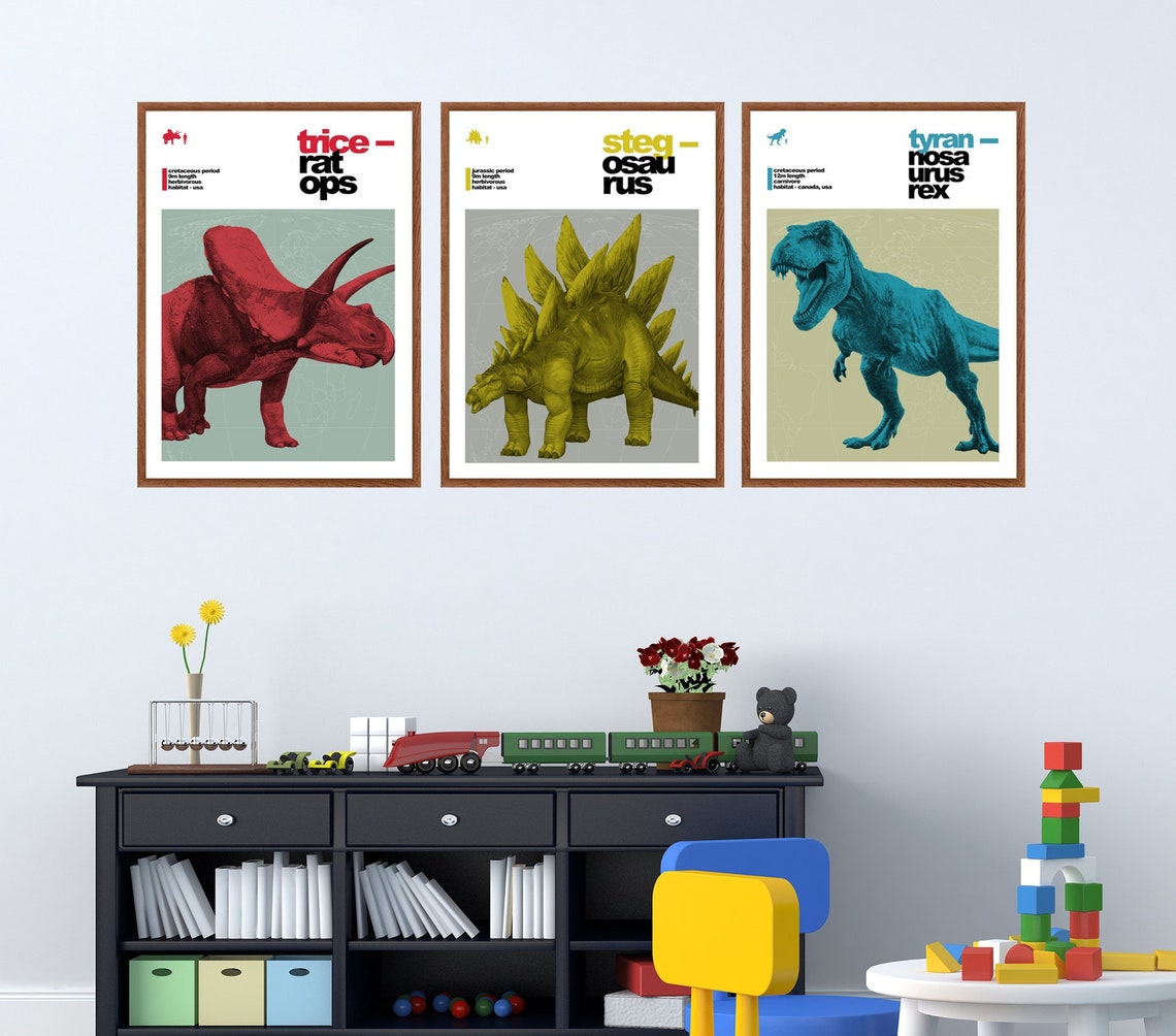 Digital Download Dinosaur Prints Set of 3 Dinosaur Prints | Etsy