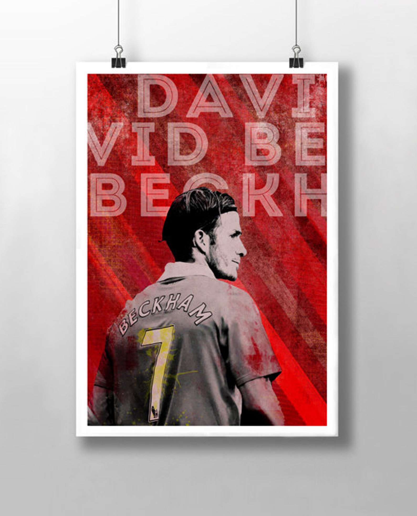 David Beckham Print Manchester Utd Poster Football Poster - Etsy UK