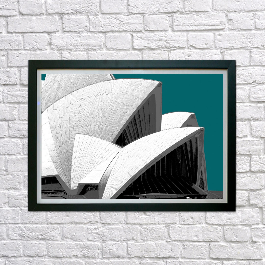 Sydney Opera House Print - Litho Styled Print of the Sydney Opera House ...