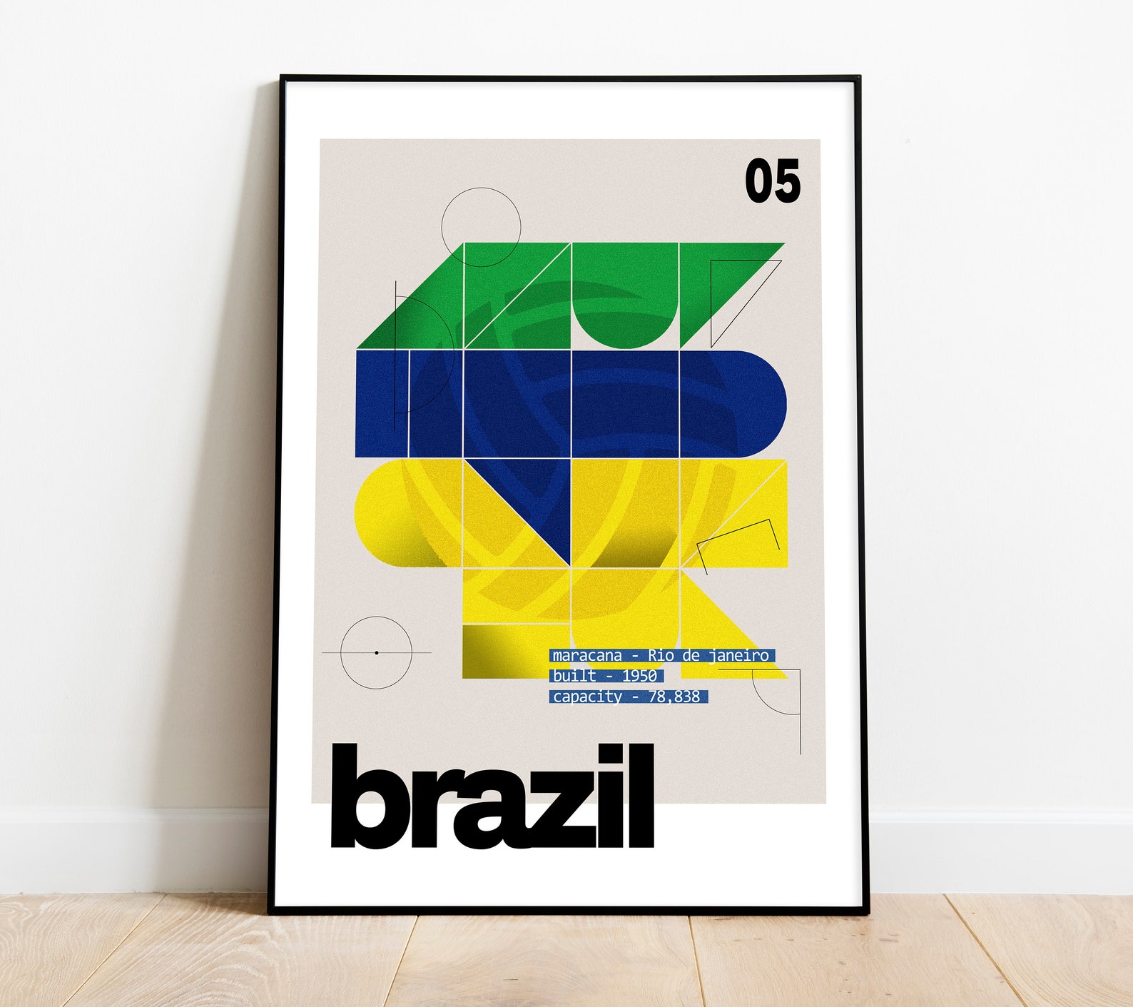 Brazil Football Poster for Kids Bedroom, Kids Wall Art, Brazil Football ...