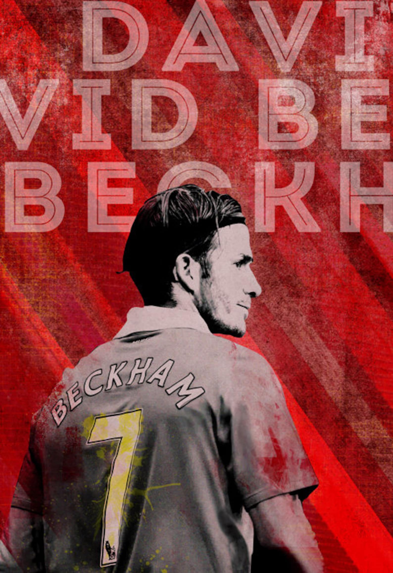 David Beckham Print Manchester Utd Poster Football Poster - Etsy UK