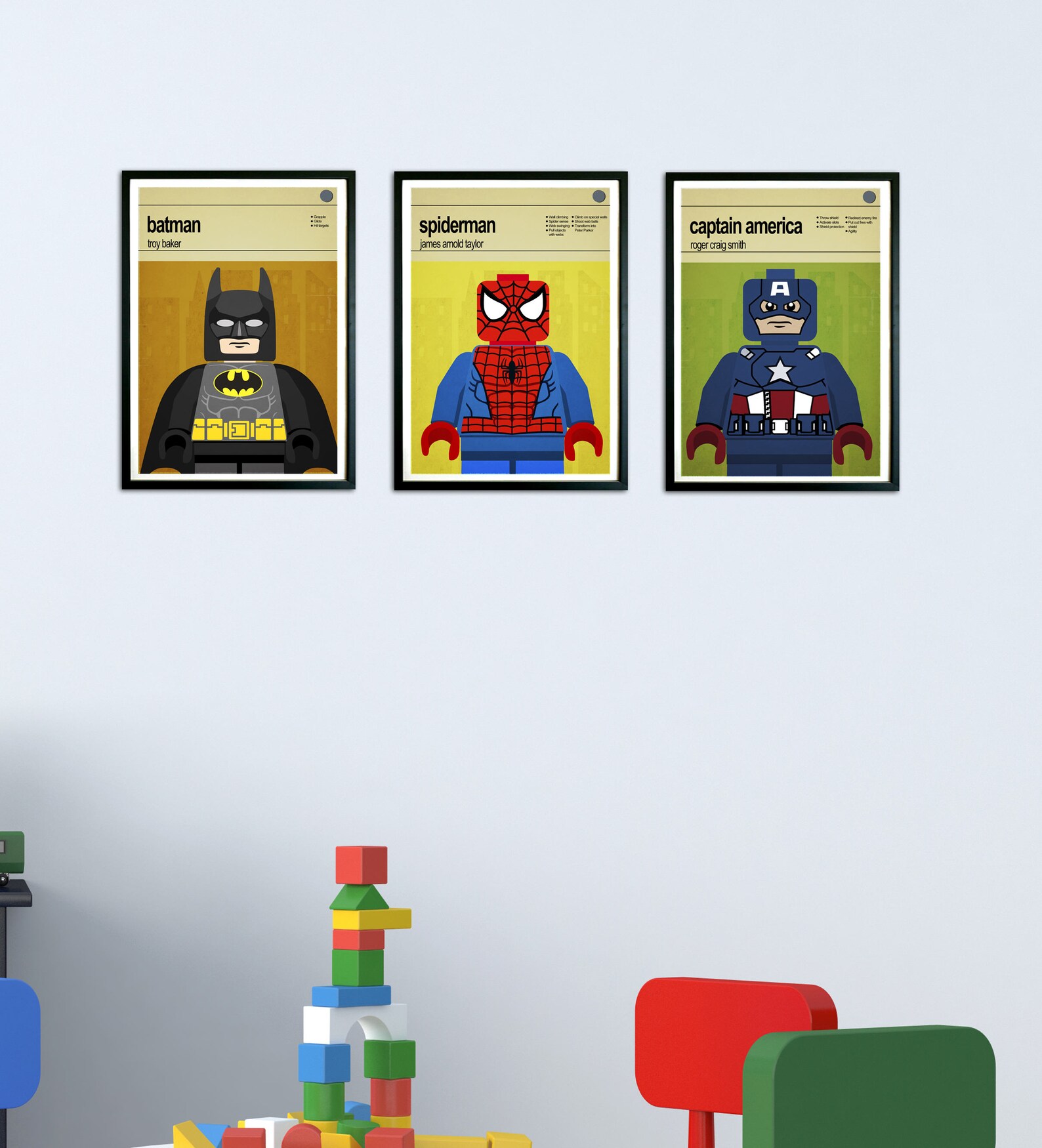 Superhero Posters for Nursery Set of 3 Prints Superhero - Etsy UK