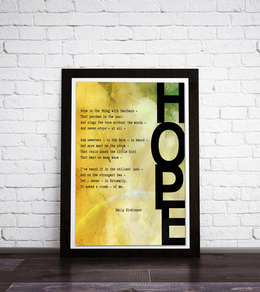 Typography Print - Hope Poem, Emily Dickinson. Poem Art, Typography ...