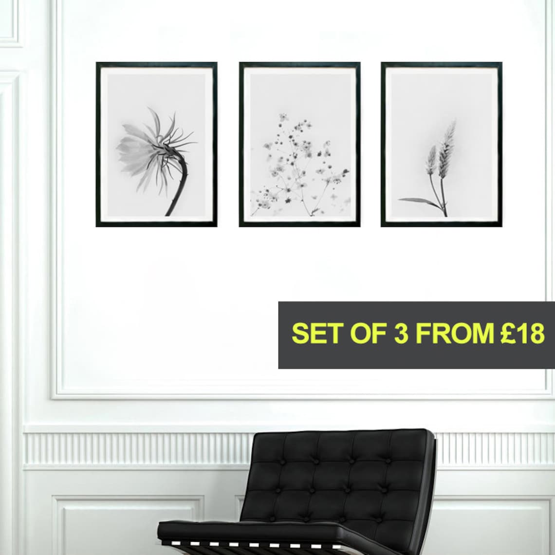 Botanical Print Set, Floral Prints, Set of 3 Flower Prints, Vintage ...