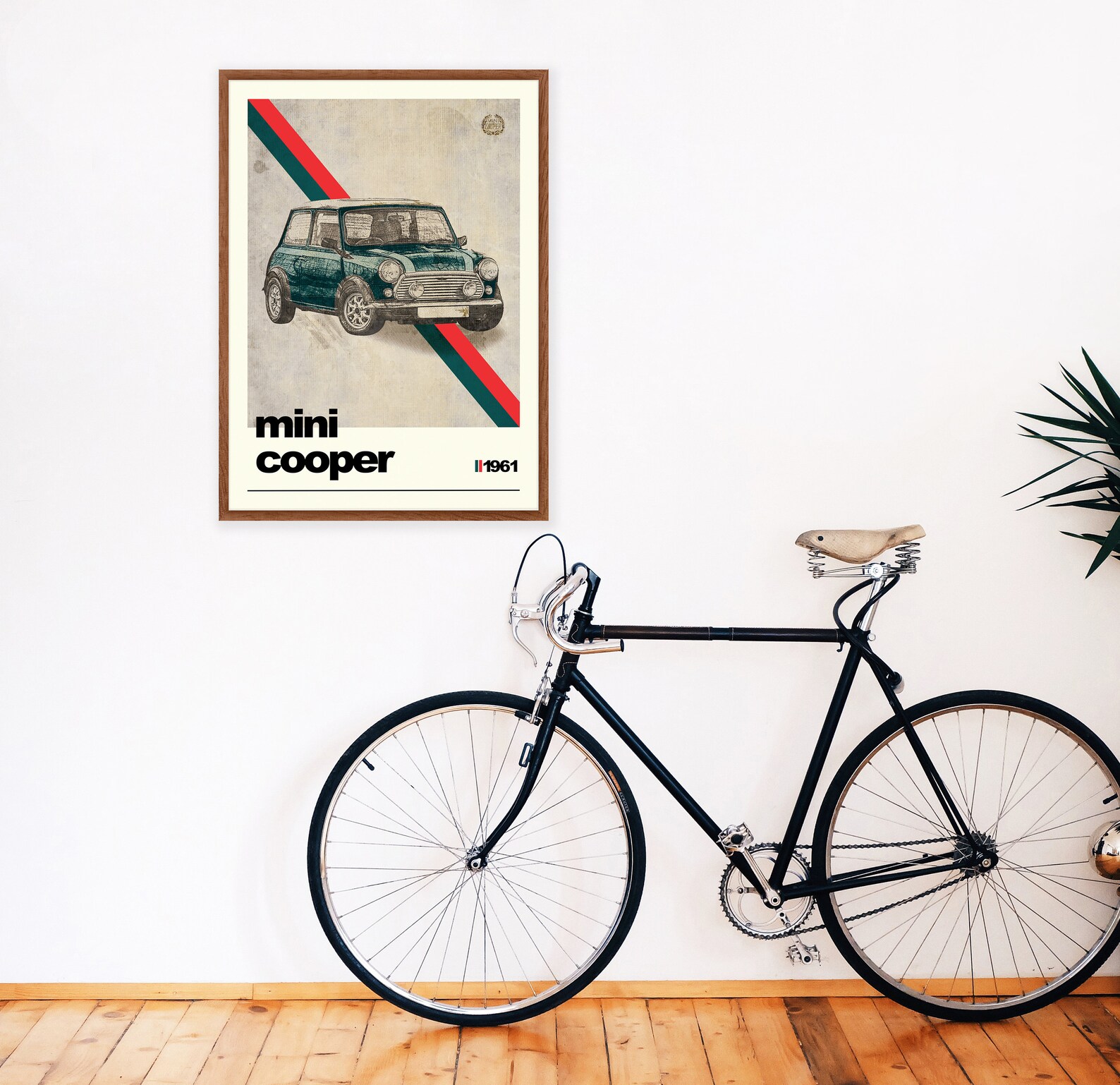 Vintage Mini Cooper Poster Print | Classic Car Wall Art | 1961 Mini ...