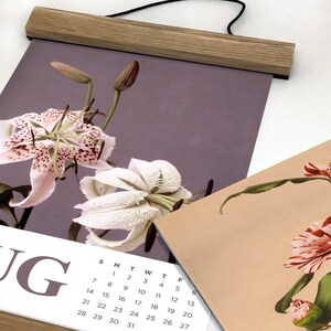 2024 Wall Calendar With Wooden Poster Hanger, Botanical Gift, Wall ...