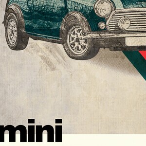 Vintage Mini Cooper Poster Print | Classic Car Wall Art | 1961 Mini ...