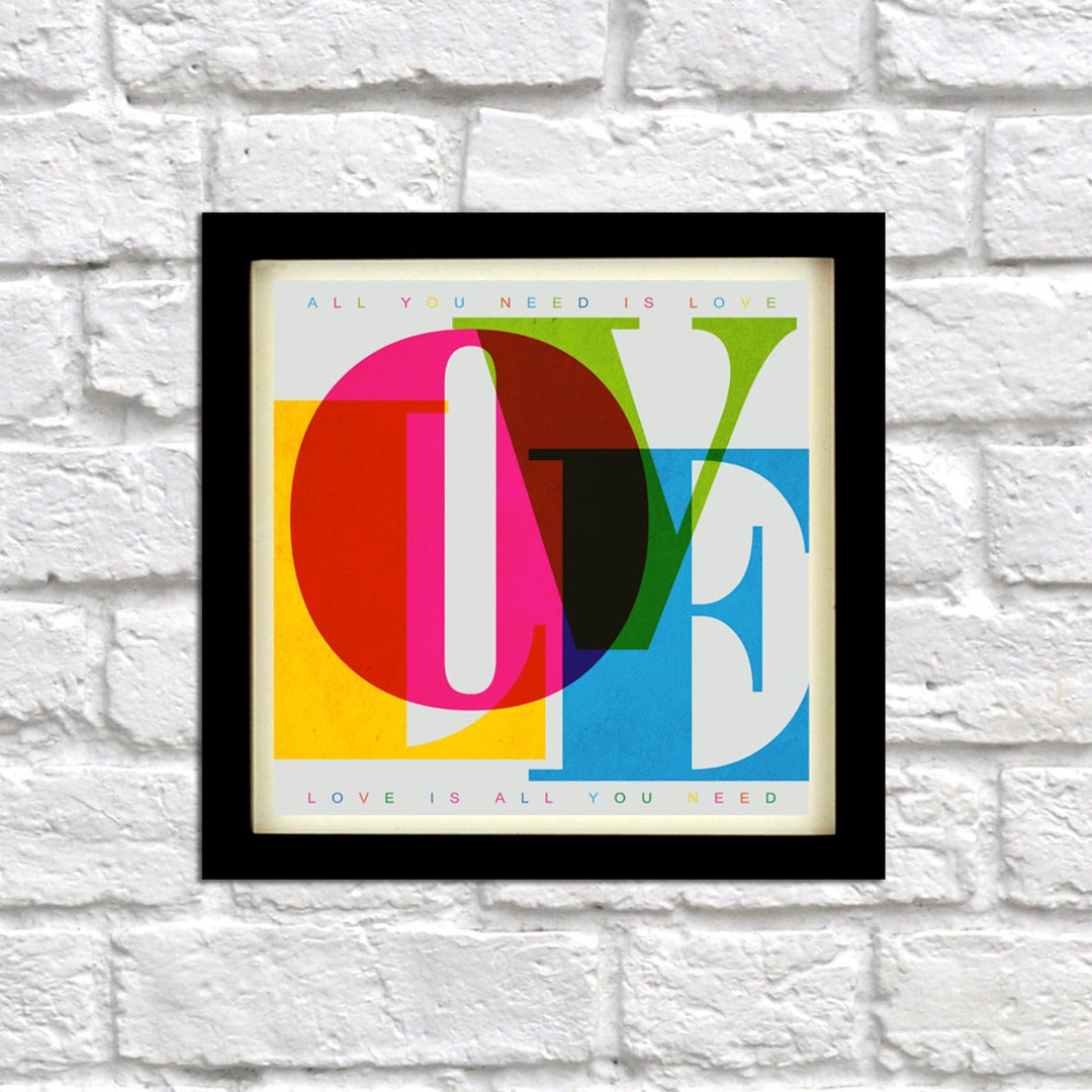 Typography Print - Love Typography Poster, Typography Print, Wall Art ...