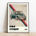 Vintage Mini Cooper Poster Print | Classic Car Wall Art | 1961 Mini ...