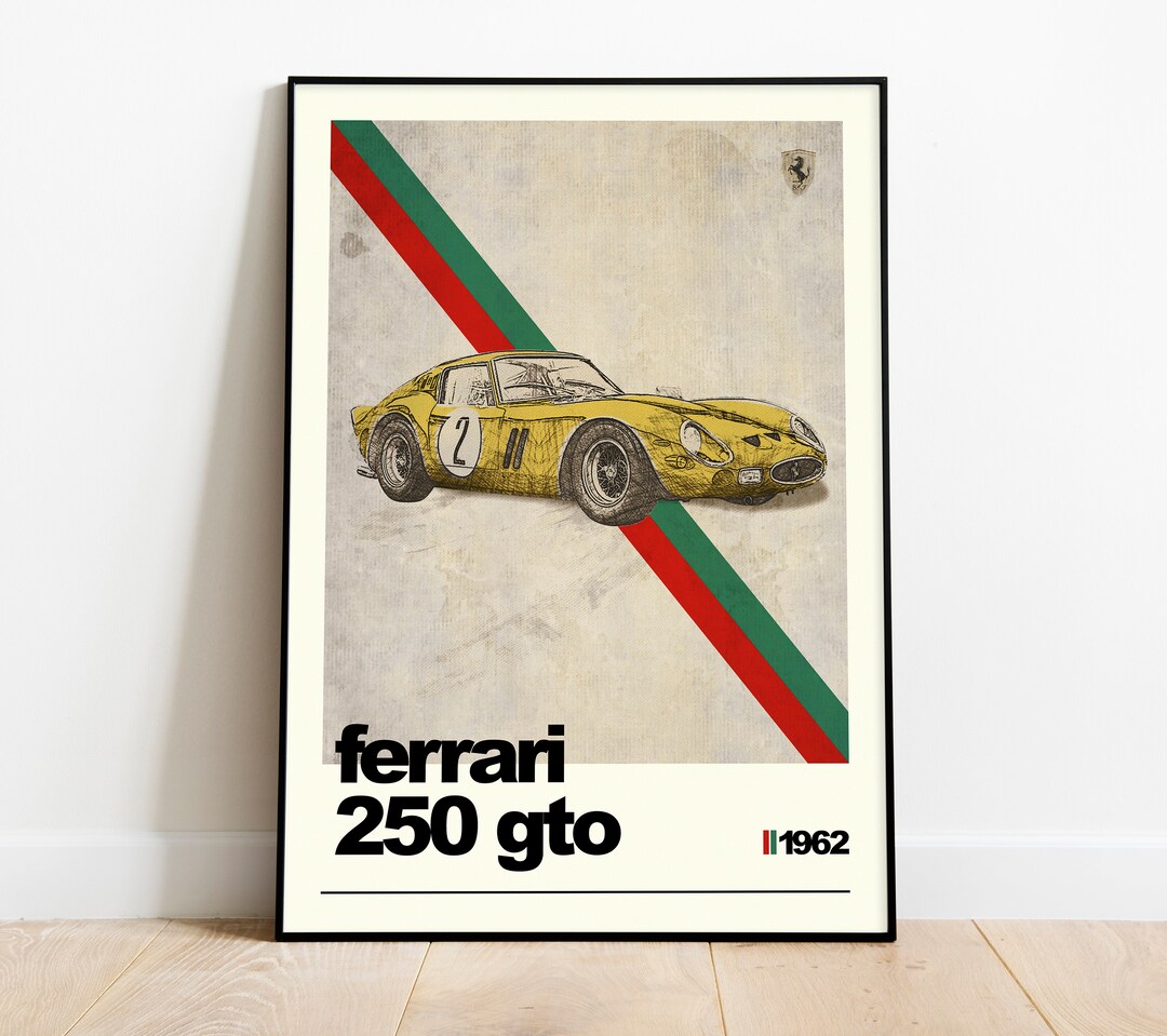 Ferrari 250 GTO Print, Gift for Dad, Ferrari 250 GTO Poster, Classic ...