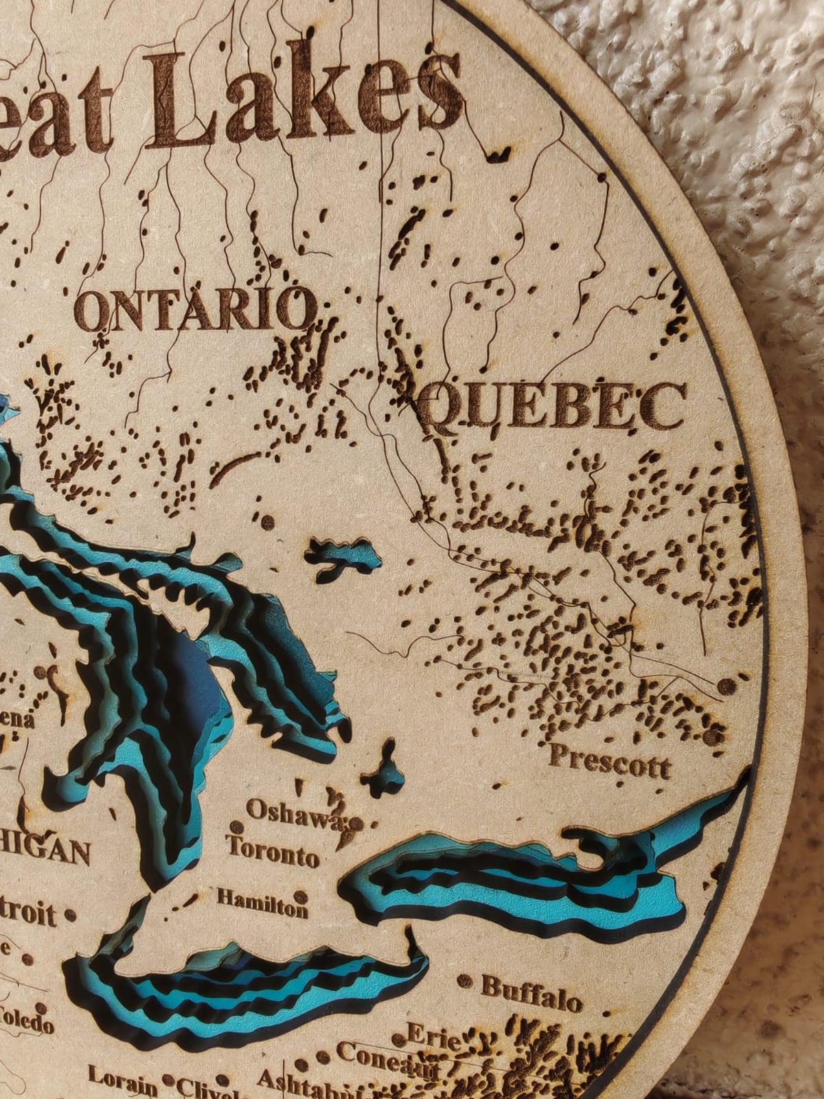 Digital 3D Map of the Great Lakes, 6 Layer Panel, Laser Cut File,3d ...