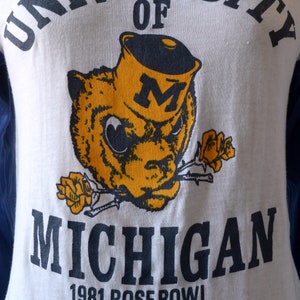 Vintage 1980s 'wolverbear' Blue-and-white Commemorative Raglan Tee for ...