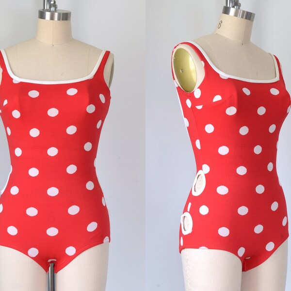 Polka Dot One Piece Swimsuit Etsy