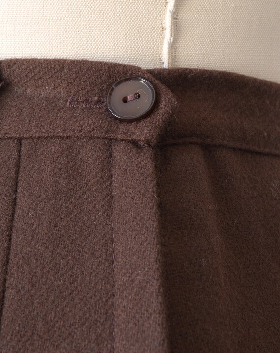 Vintage 1950s-60s || 'Cassia' || Brown Wool Skirt wit… - Gem