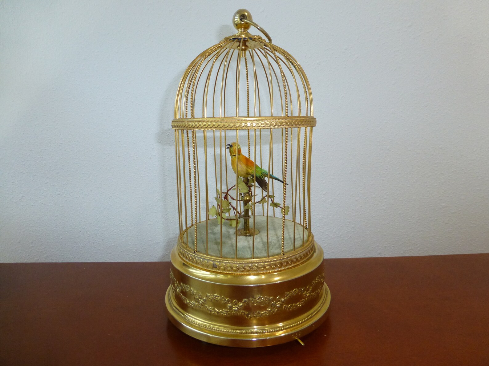 Vintage French Bontems Singing Bird Cage Music Box Automaton Gold Gilt ...