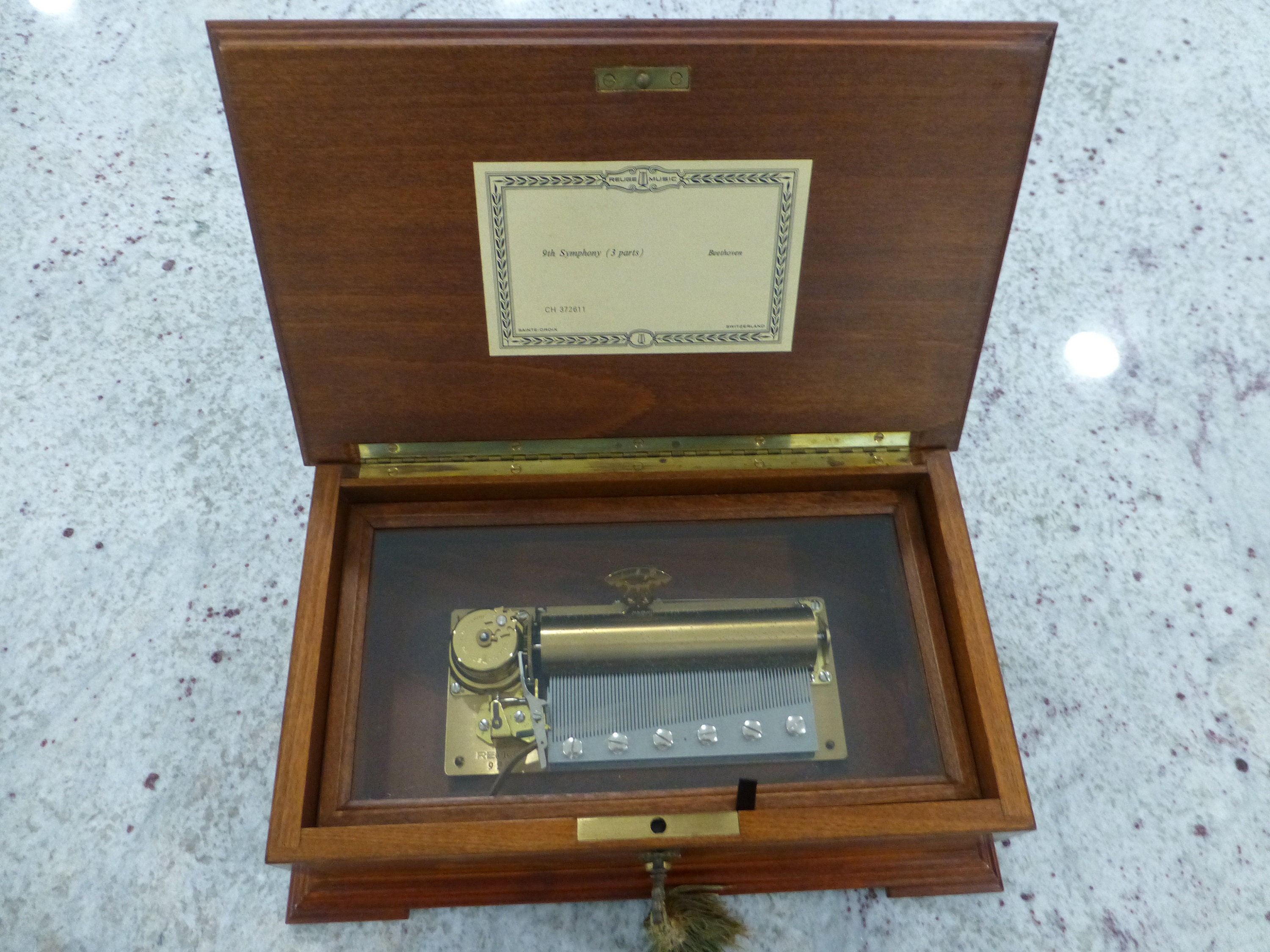 Vintage Swiss Reuge Music Box 72 Key Play Beethovens 9th Symphony 3 ...