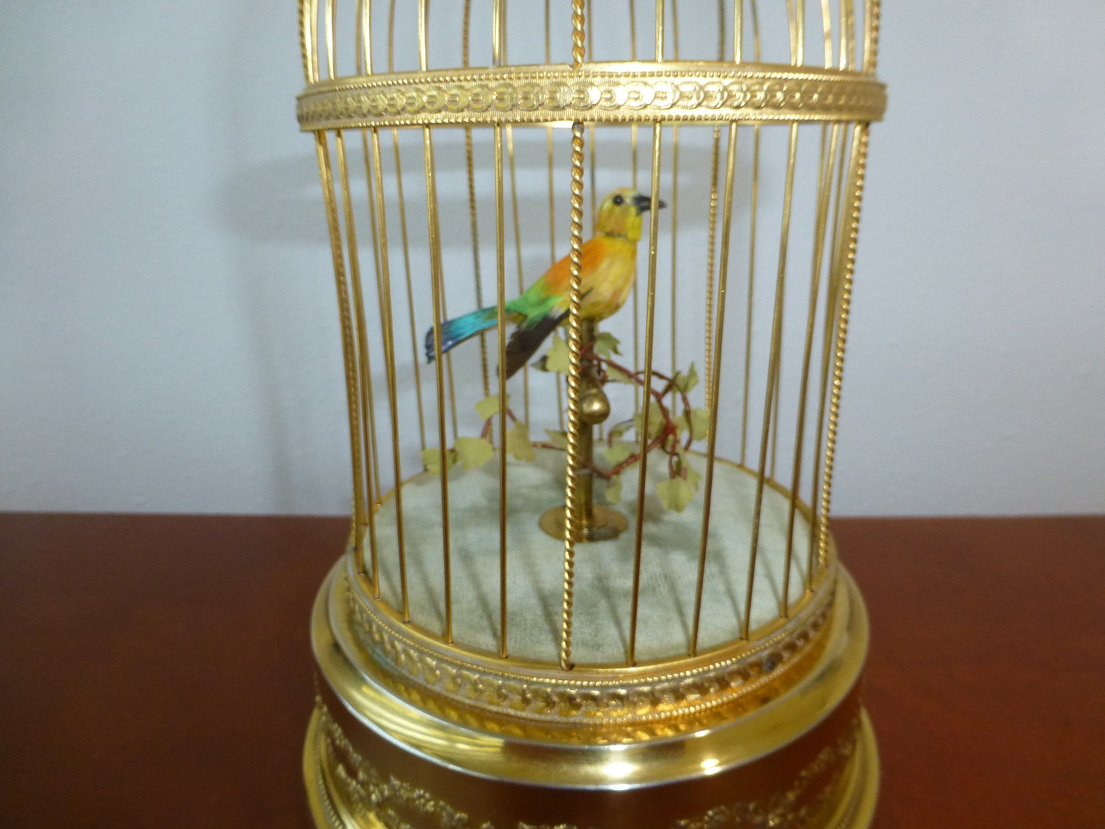 Vintage French Bontems Singing Bird Cage Music Box Automaton Gold Gilt ...