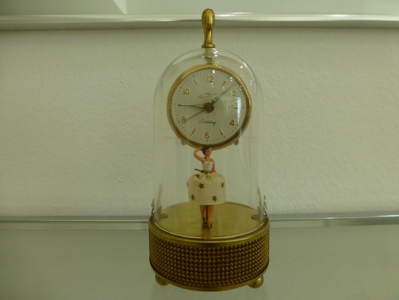 Vintage Reuge Ballerina Music Box Alarm Clock - Restored German ...