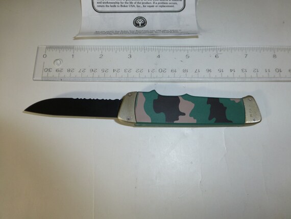 Rare Vintage Boker Matic German Made Knife Camouflage… - Gem