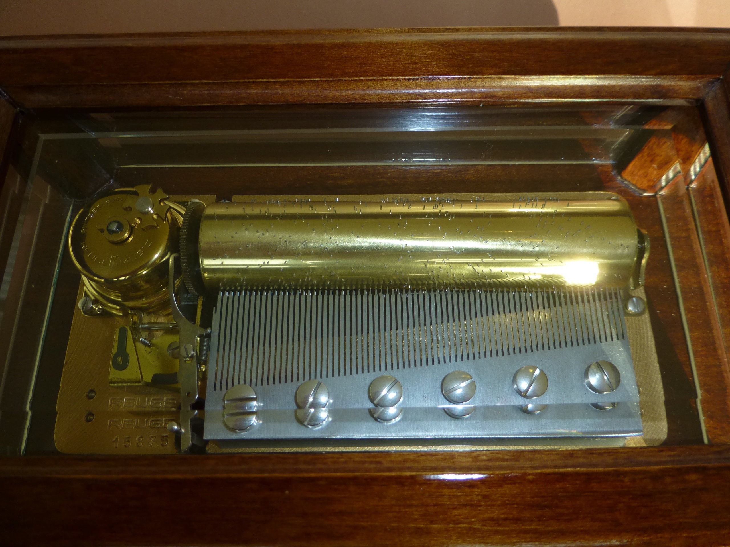 Vintage Reuge Music Box 72 / 3 Beethoven Edition Beautiful Wooden and ...
