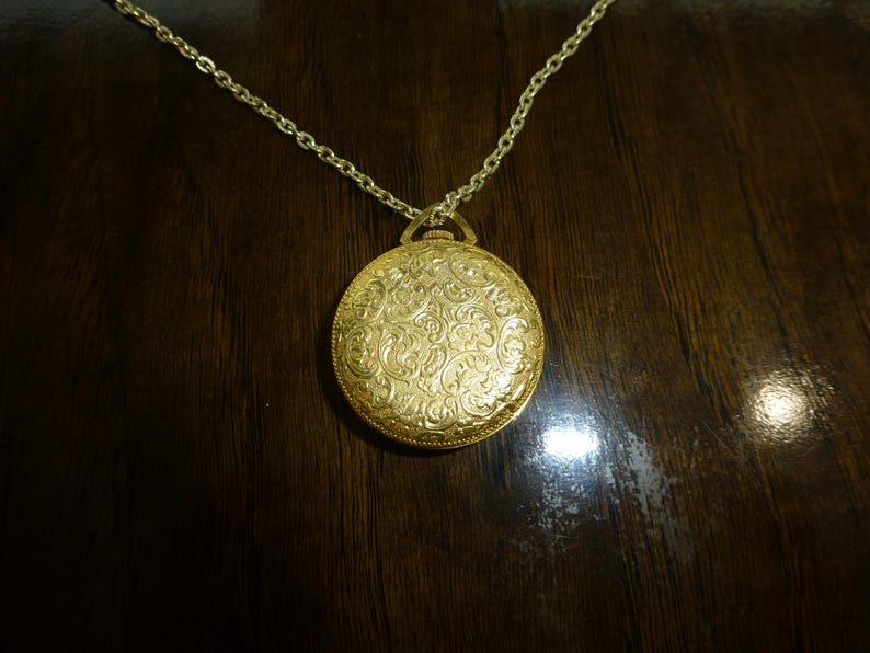 Vintage Swiss Gold Gilt Miniature Wind up Necklace Mystical ...