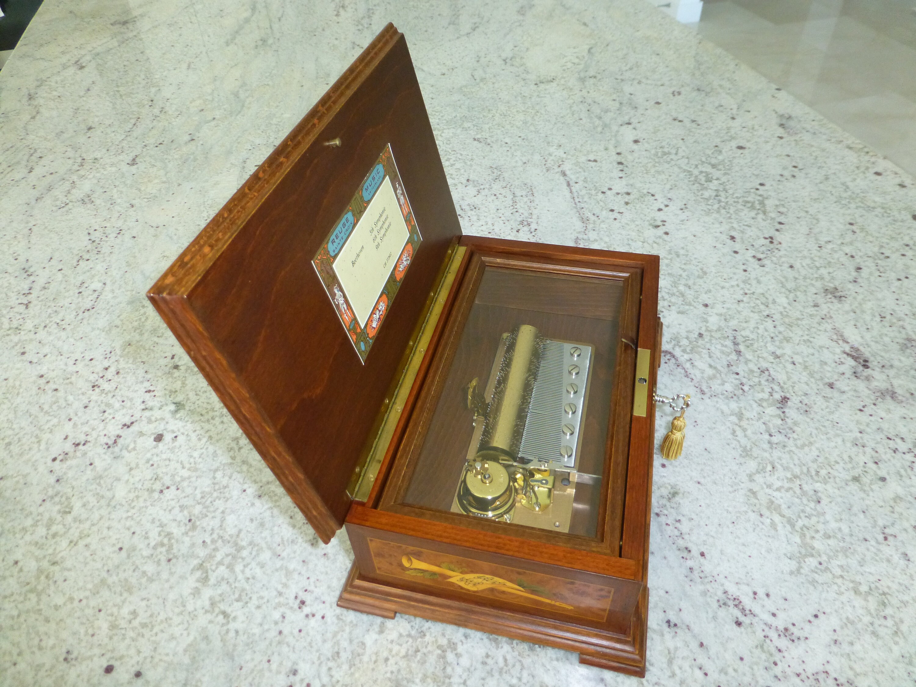 Rare Vintage Swiss Reuge Music Box 72 Key Play 3 Songs Beethovens ...