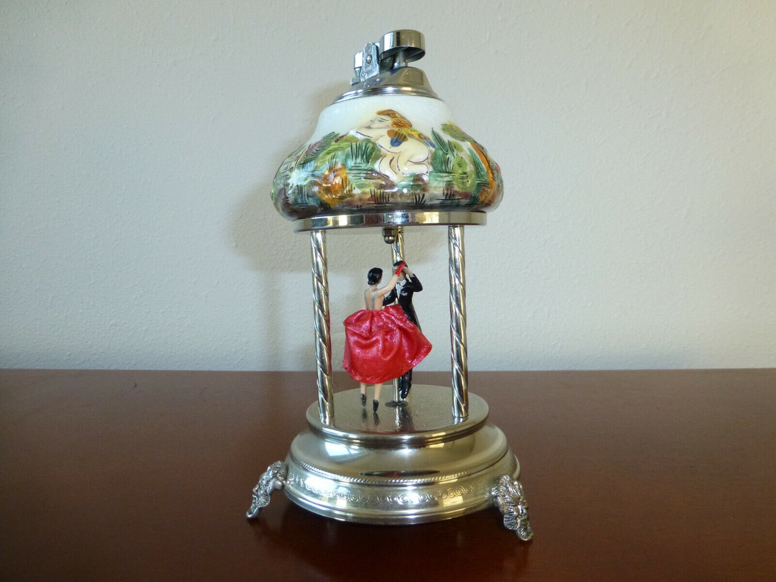 Vintage Reuge Dancing Ballerina Music Box Automaton With Cigarette ...