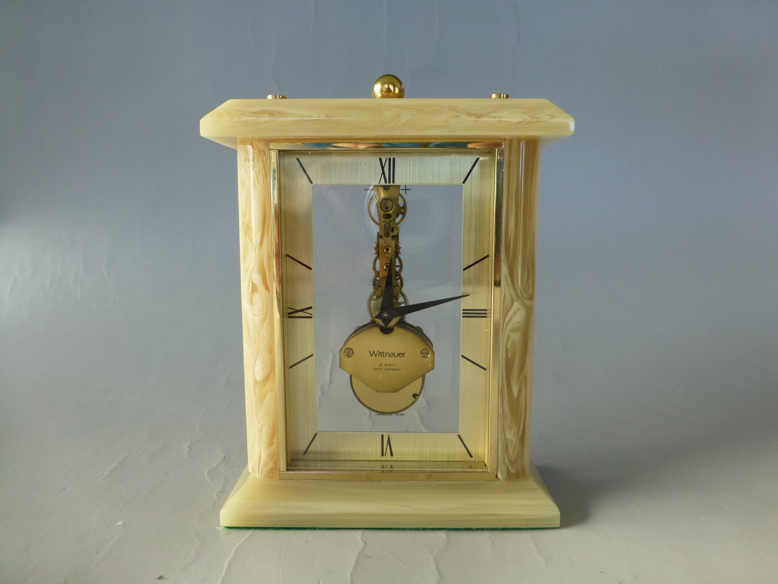 Rare Vintage German Made Skeleton 8 Day Skeleton Baguette Type Movement ...