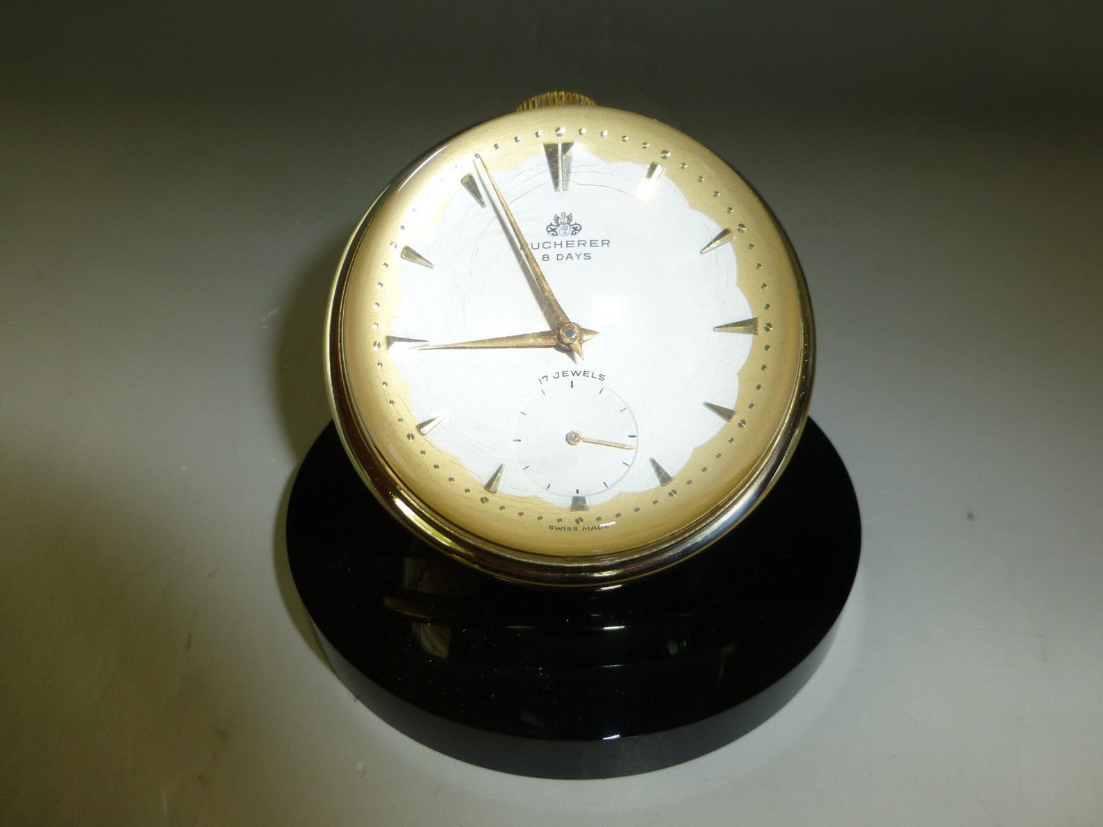 Rare Vintage Swiss Bucherer Ball Watch / Clock See Through Mechanical ...