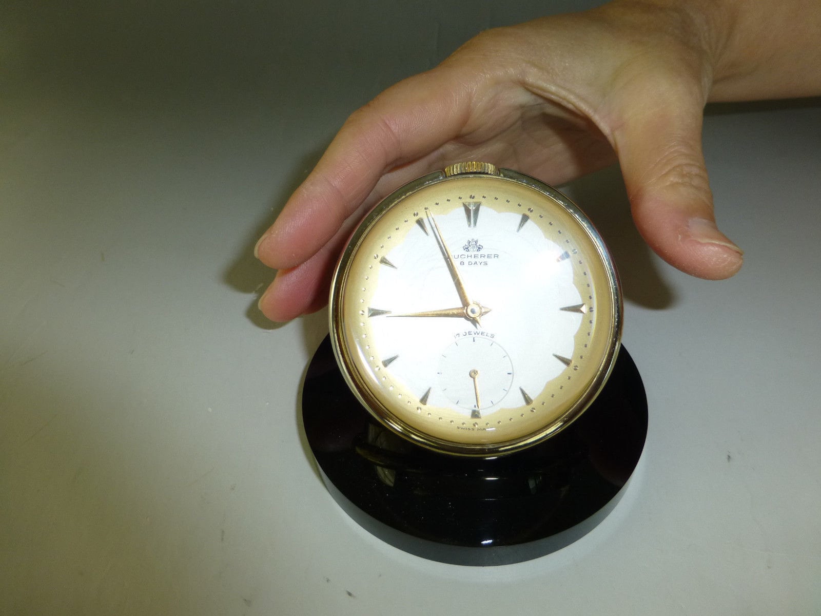 Rare Vintage Swiss Bucherer Ball Watch / Clock See Through Mechanical ...