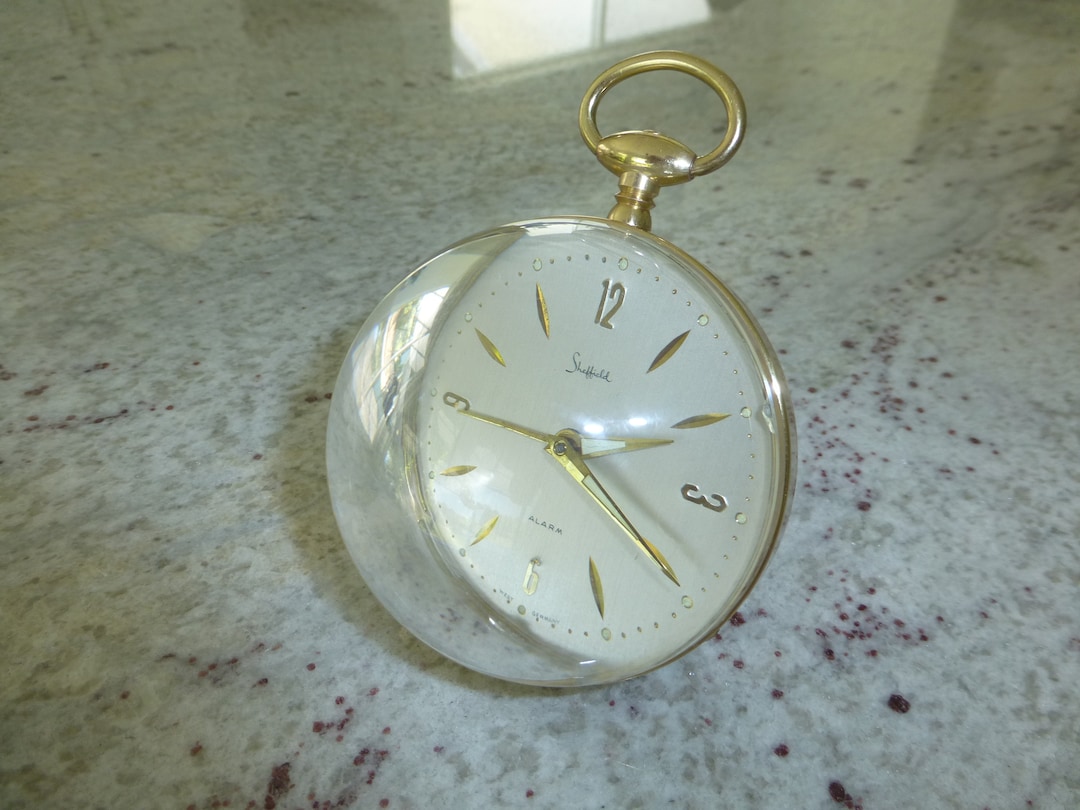 Vintage German Lucite Crystal Ball Alarm Clock - 15 Jewel Wind Up - Etsy