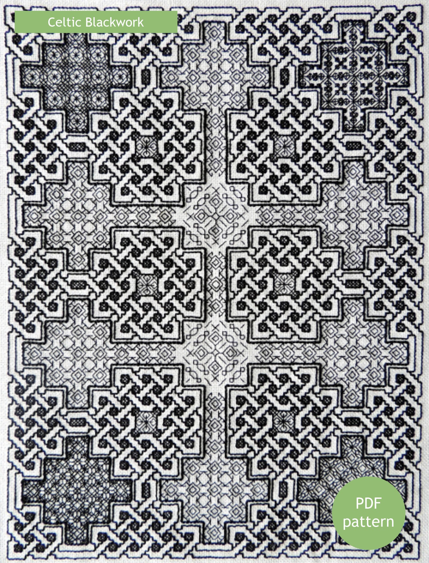 Celtic Blackwork Pattern. Modern Blackwork. Blackwork - Etsy Canada