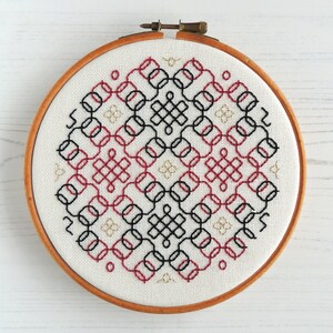 Elizabethan Tudor Blackwork Embroidery Pattern, Coloured Blackwork PDF ...