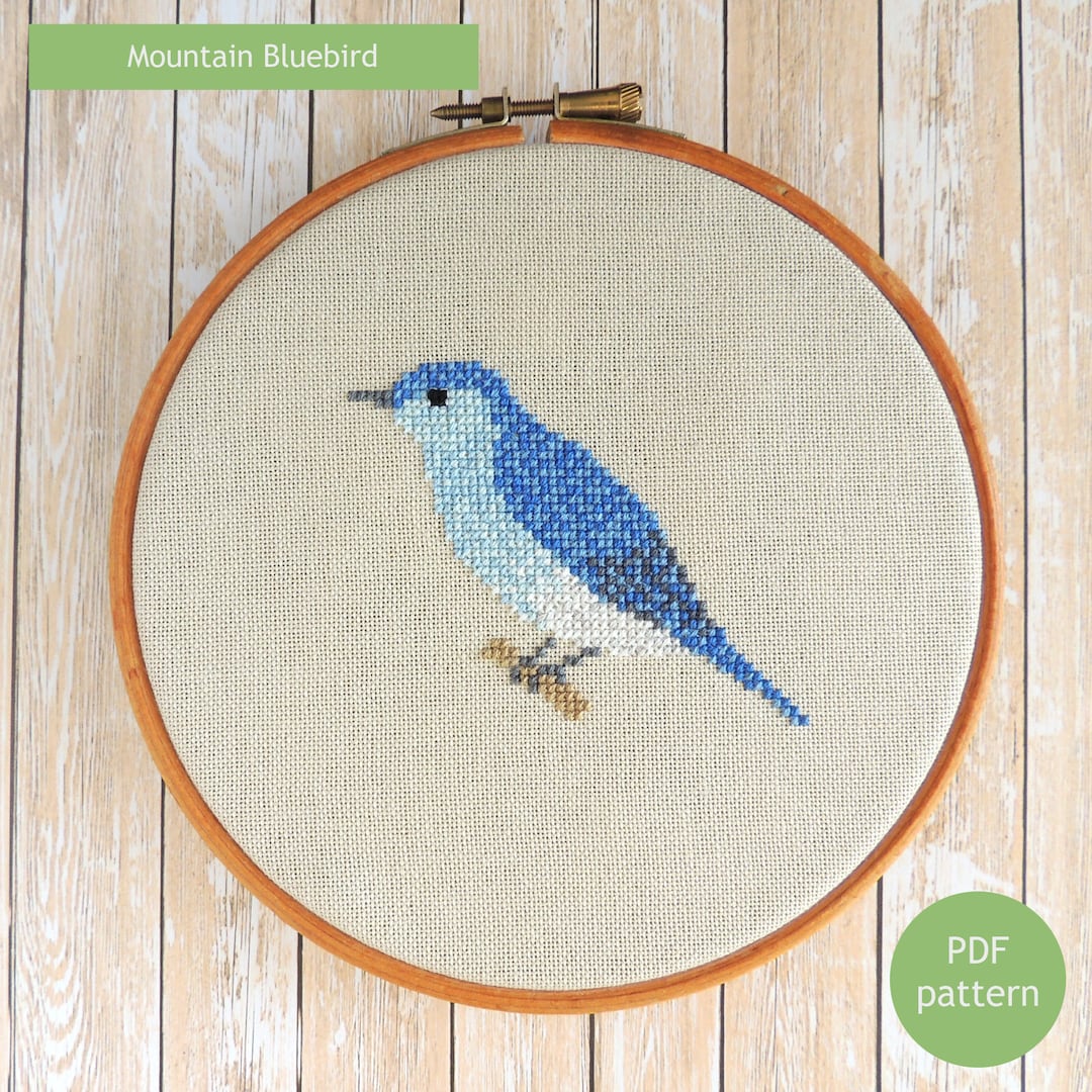 Mountain Bluebird Cross Stitch PDF Pattern, American Bluebird Design ...