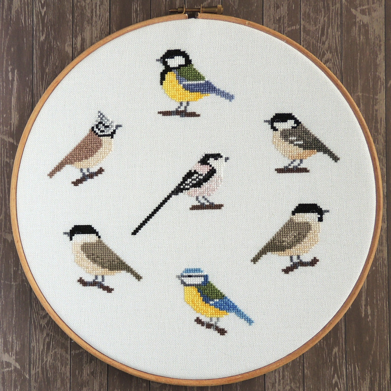Cross Stitch Bird Sampler British European Tit Titmouse Birds - Etsy